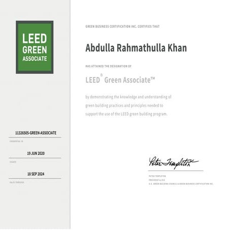 LEED Green Associate - Certificate | PPT