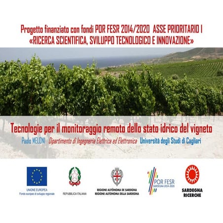 Progetto GA-Vino: Tecnologie per il monitoraggio remoto dello stato ...
