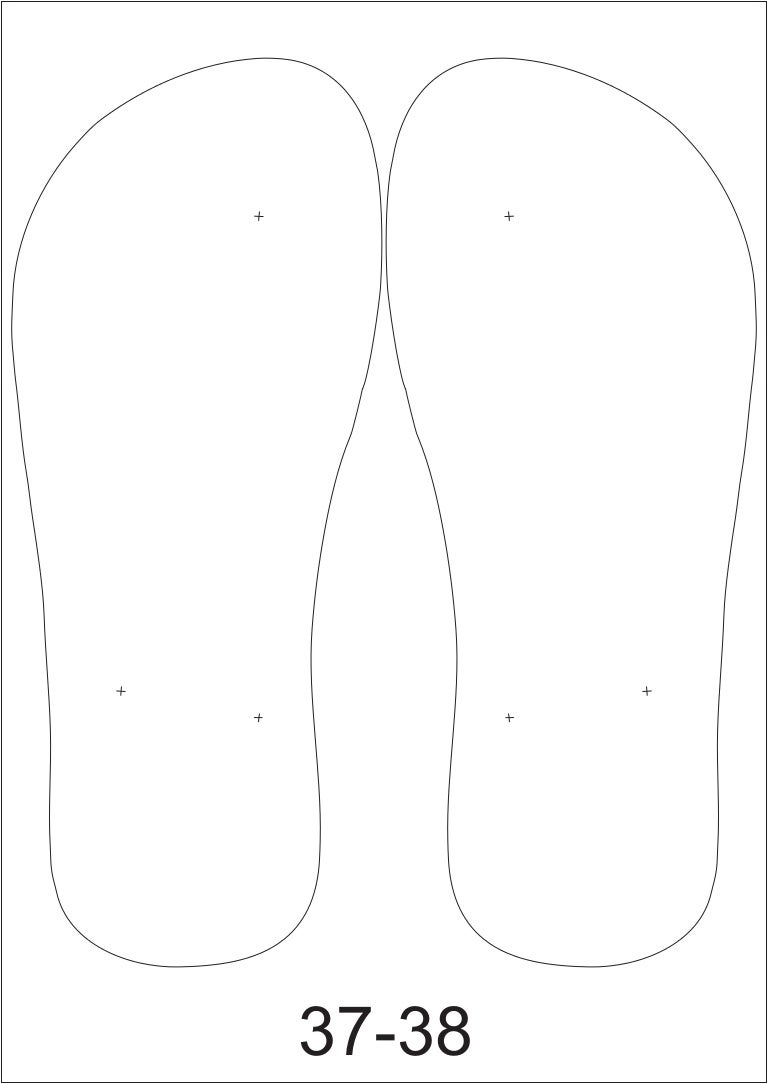Gabarito chinelo 37 38