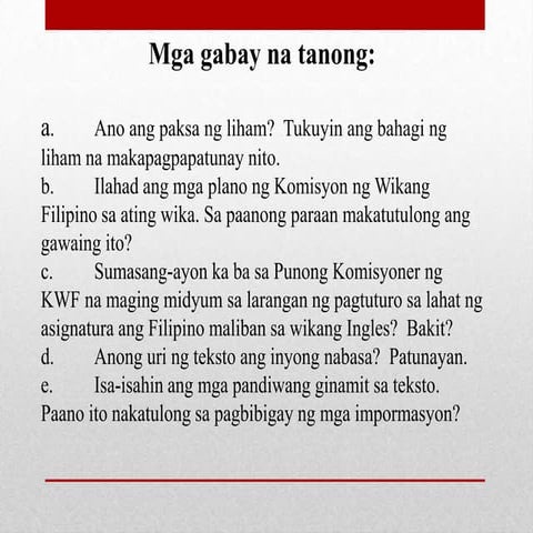 Gabay na tanong pagpapalalim | PPT