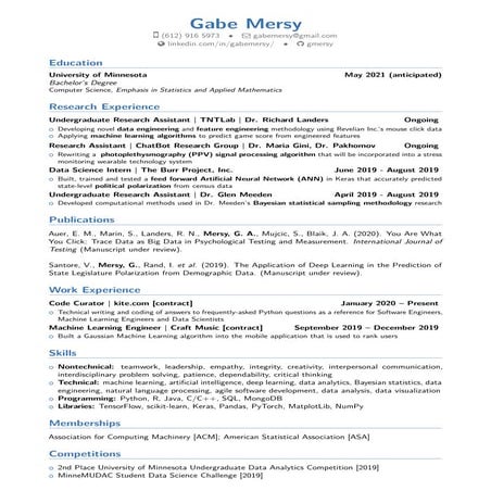 Gabe Mersy's CV | PDF