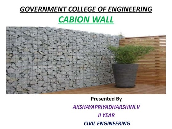 Gabion walls design guide | PDF