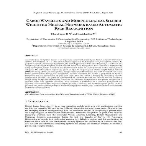 Gabor Wavelets And Morphological Shared Weighted Neural Network Based Automatic Face Recognition
