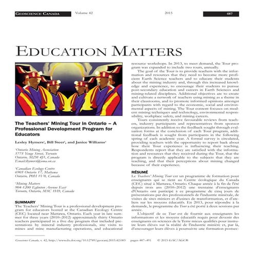 groundWORK 2015 - Earth science matters | PDF