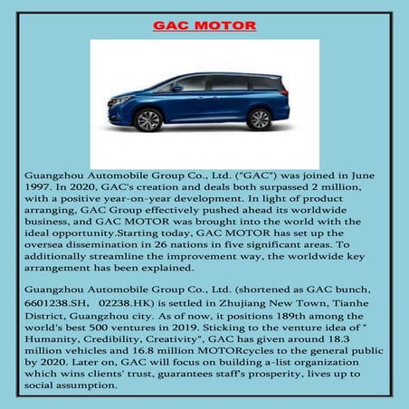 Gac motor | PDF | Automotive Industry | Industries