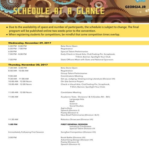 Ga convention schedule | PDF