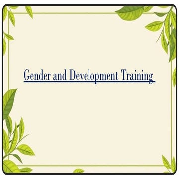 Gender and development power point presentation. | PPT