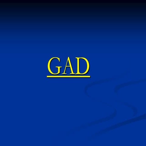GAD model of Cognitive behavioural Therapy. | PDF