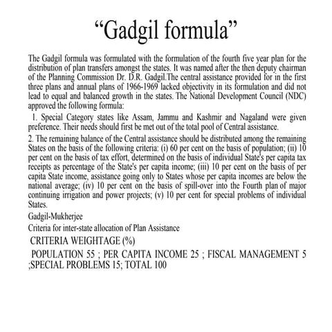 Gadgil formula | PPT