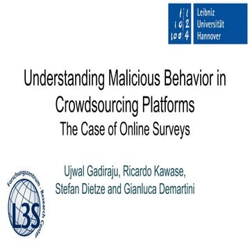 Understanding Malicious Behavior in Crowdsourcing Platforms - The Case ...