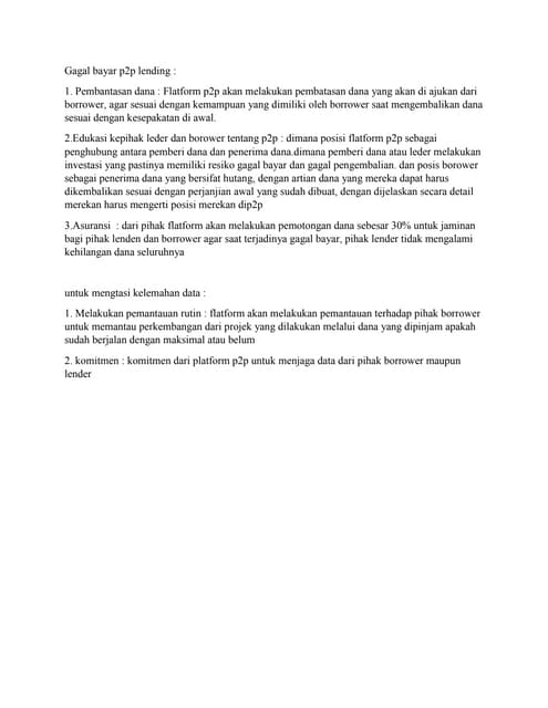 Gagal bayar p2p lending materi financial technology | PDF Gagal bayar p2p lending materi financial technology | PDF