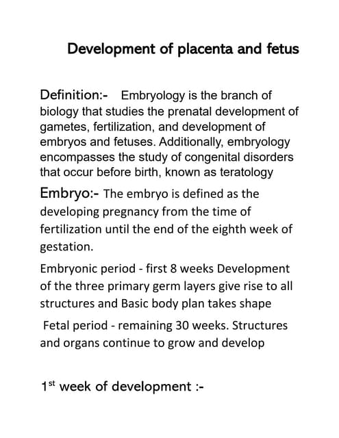 Conception and Placental Development | PPTX