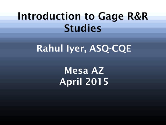 Gage r&r | PPT