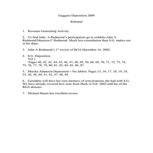 Gaggero deposition 2009 rebuttal rga | PDF