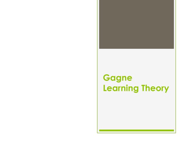 Gagne learning theory | PDF