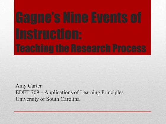 Robert Gagne - 9 Events of Instruction Explained | PPTX