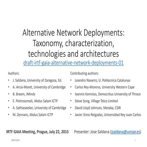 Alternative Network Deployments | PPT