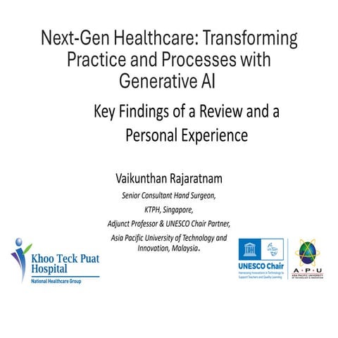 Generative AI in Health Care a scoping review and a persoanl experience ...