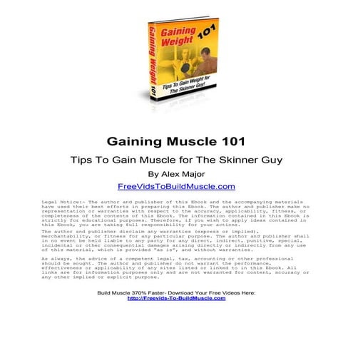 Gaining Muscle 101 | PDF | Fitness and Exercise | Healthy Living
