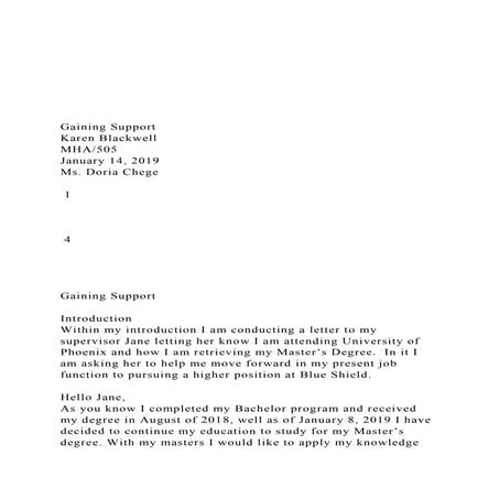 Gaining Support Karen BlackwellMHA505January 14, .docx