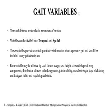 Spatial and temporal variables of gait | PPTX