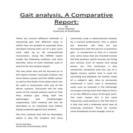 Gait Analysis Report Pdf
