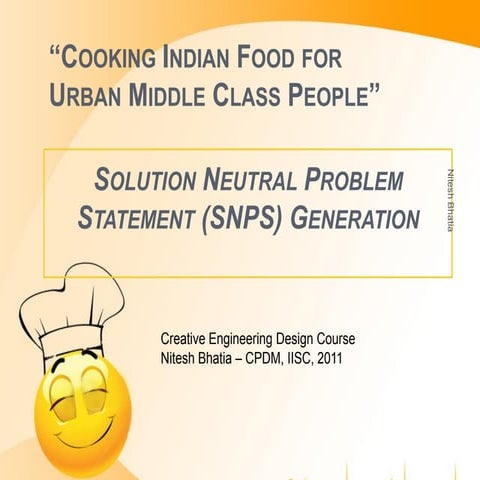 Solution Neutral Problem Statement (SNPS) Generation (Example - Cooking ...