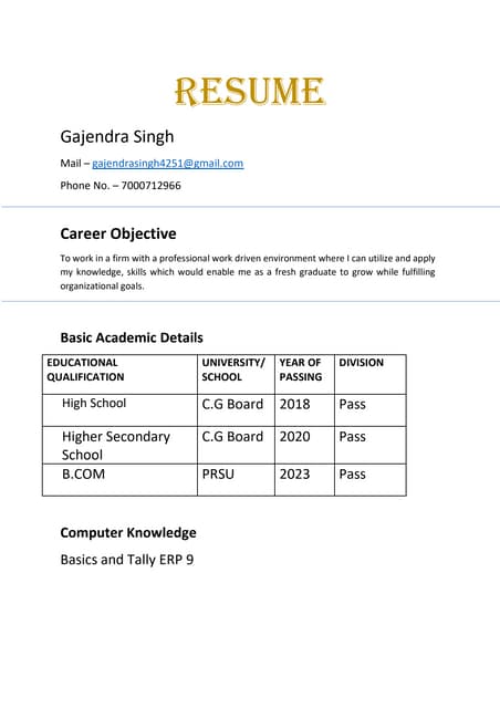 jyoti resume (1) | PDF