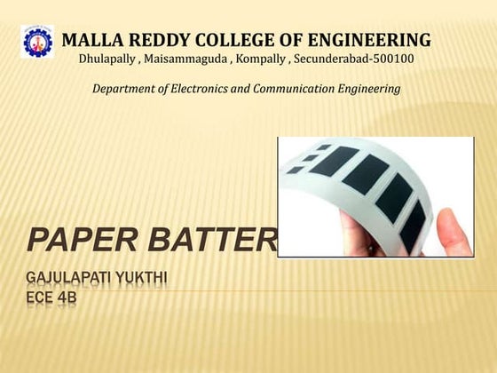 Paper battery document and report | DOCX