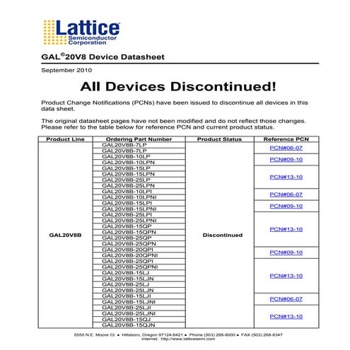 Gal20 v8datasheet | PDF | Consumer Electronics | Technology & Computing