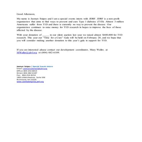 Sample Gala Procurement Email | DOCX