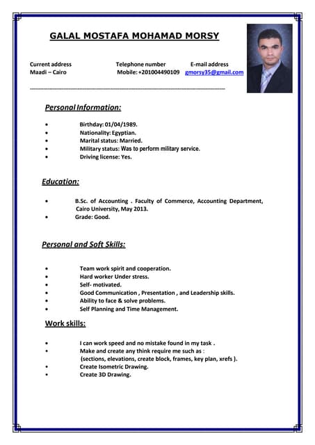 Galal Mostafa Curriculum Vitae Pdf