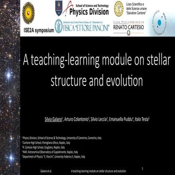 A teaching-learning module on stellar structure and evolution | PPT