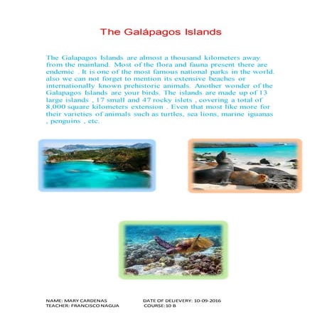 Galapagos Island by Meliza Yunga | PPTX