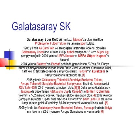 Galatasaray sk | PPT