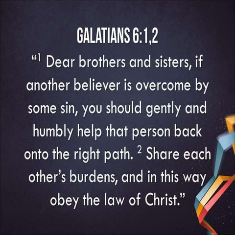 Brethren Are To Help | Galatians 6:1 | PPTX