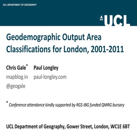 Geodemographic Output Area Classifications for London, 2001-2011 | PPTX