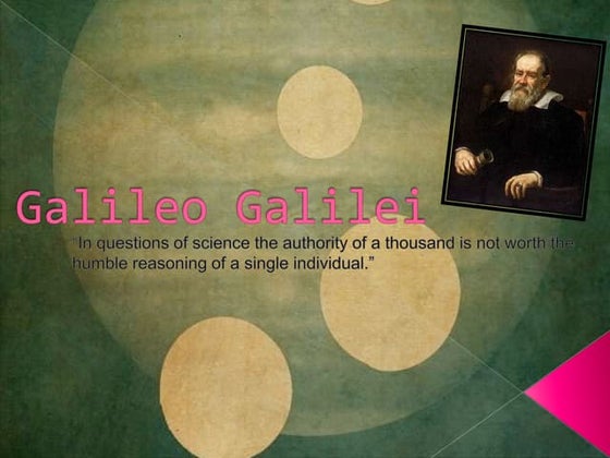 Galileo Galilei Essay | PDF | Physics | Science
