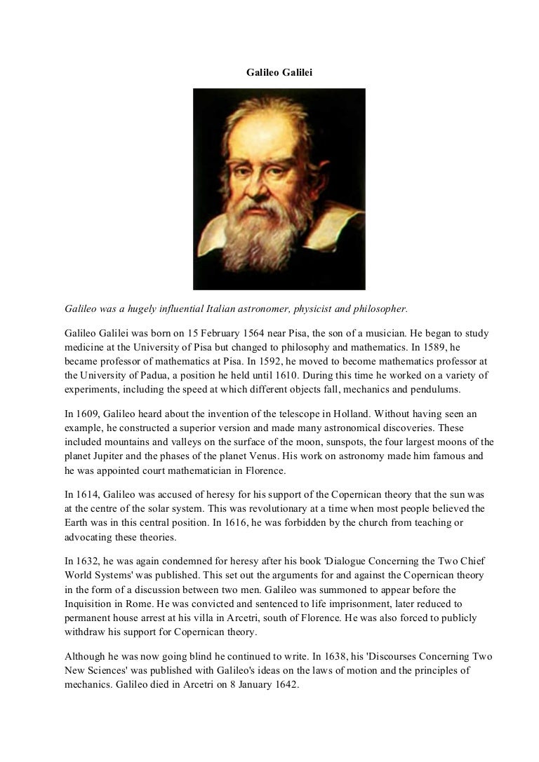 Galileo galilei 1