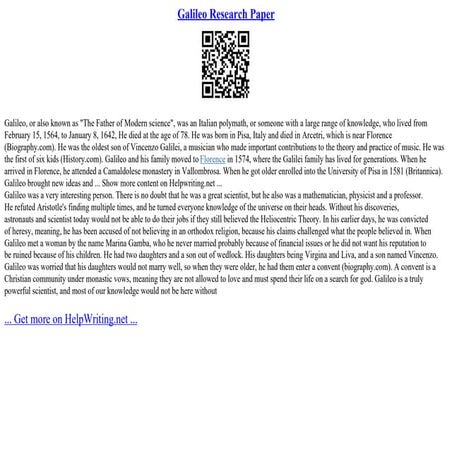 Galileo Research Paper | PPT