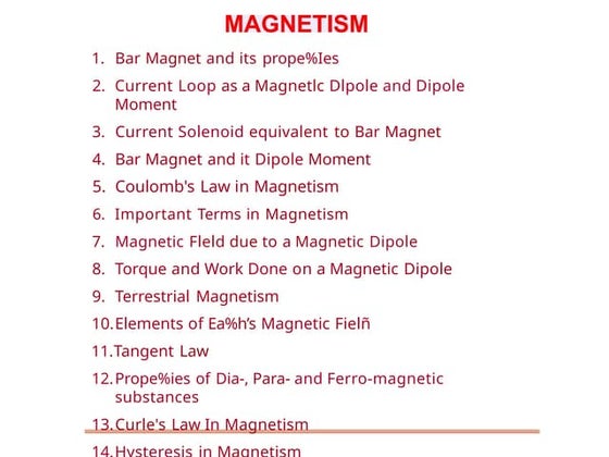 Class 12th physics magnetism ppt | PPT | Physics | Science