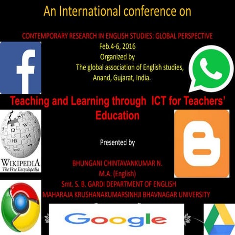 TEACHING AND LEARNING THROUGH ICT FOR TEACHER'S EDUCATION | PPTX ...