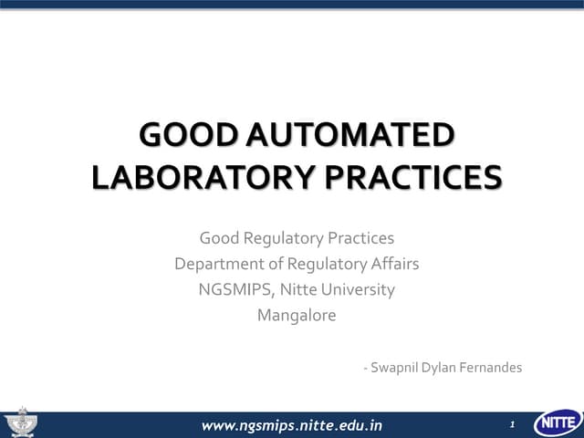 Good laboratory practices of pharmaceuticals | PPTX