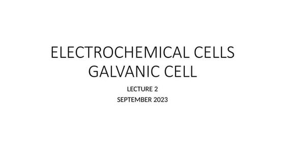 Electrochemistry galvanic cell lec 2 std 12 | PPT