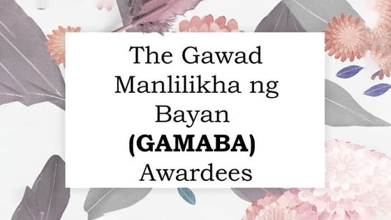 CPAR - GAMABA / THE NATIONAL LIVING TREASURES FOR CRAFTS | PPTX