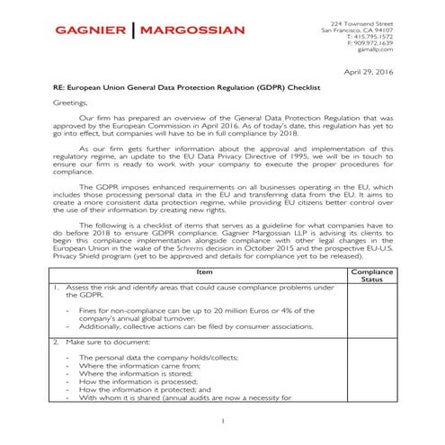 European Union Privacy Law - General Data Protection Regulation ...