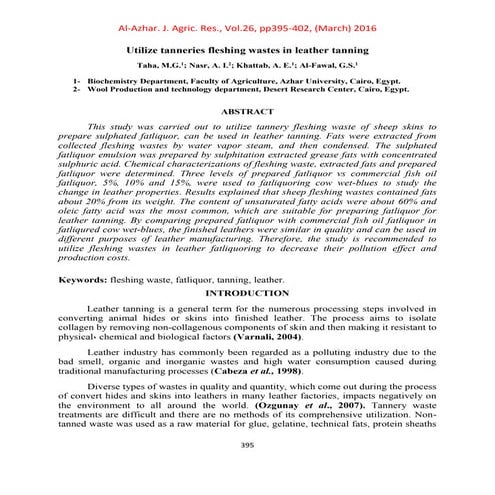 Study report on tannery industry in Bangladesh | DOCX