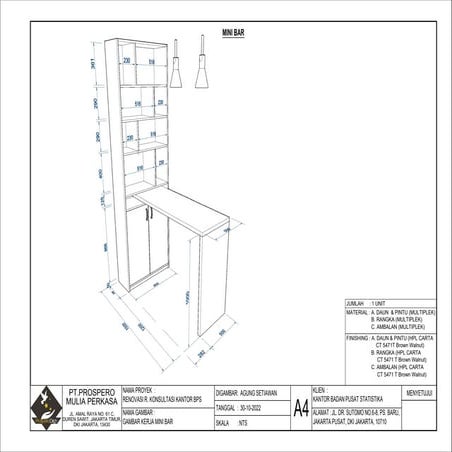 The Drawing of Modern Mini Bar Table for The Office | PDF