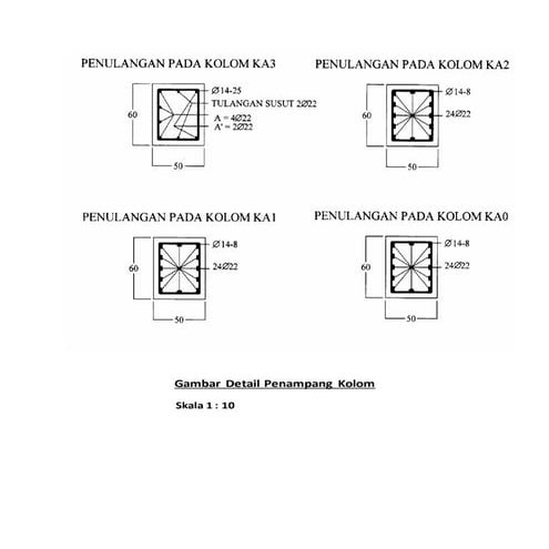 Gambar detail penampang kolom | DOCX