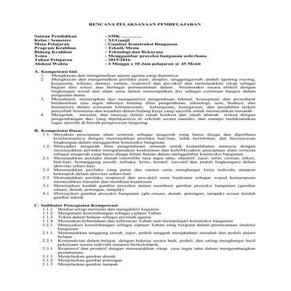 RPP Gambar Konstruksi Bangunan SMK Kelas XI | PDF